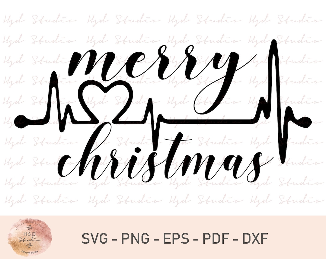 Heart Beat Svg, Ekg Svg, Merry Christmas Pulse Svg, Pulse Circut ...