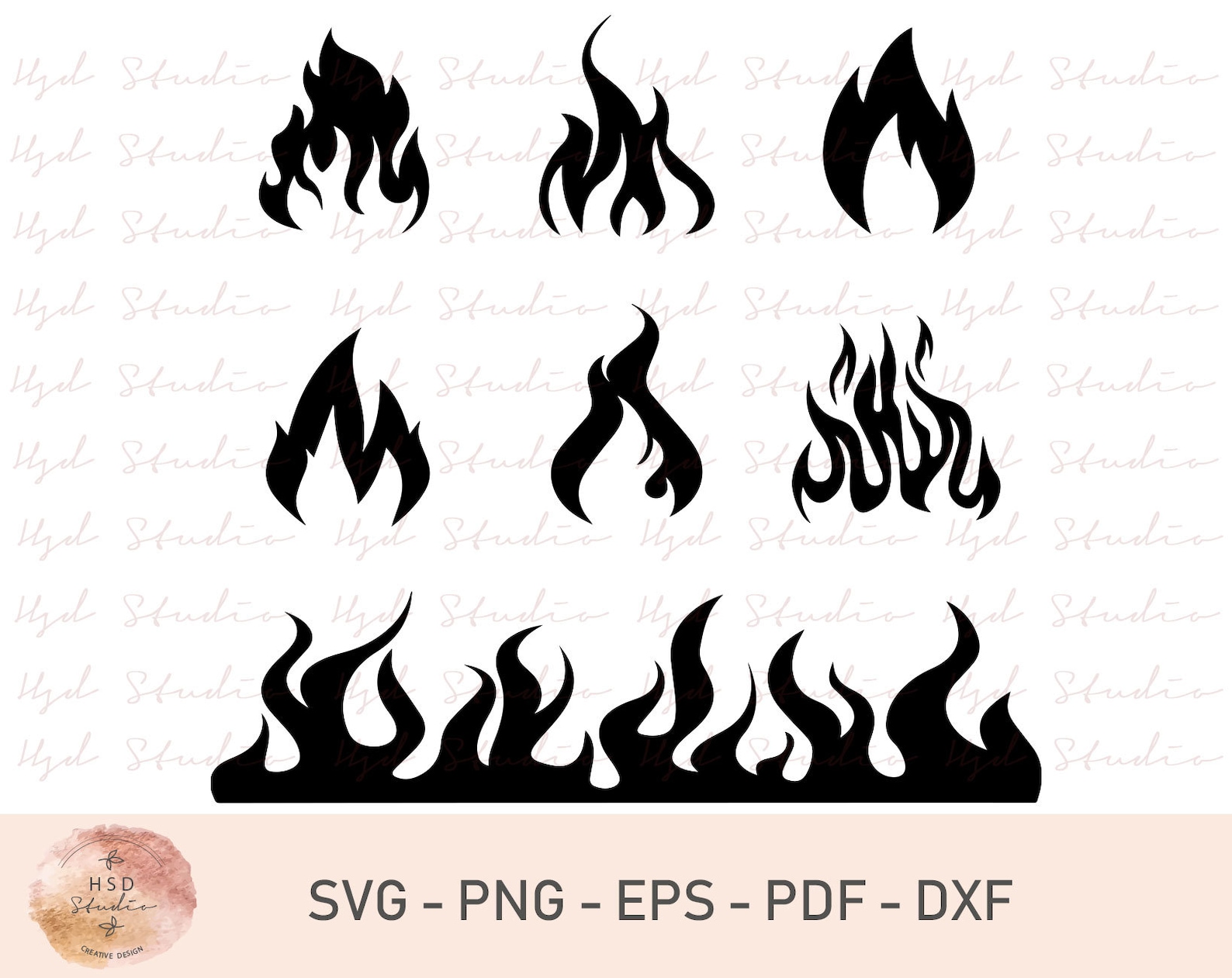 Fire SVG, Flames SVG, Fire Cricut, Fire Dxf, Flames Cutting File for ...