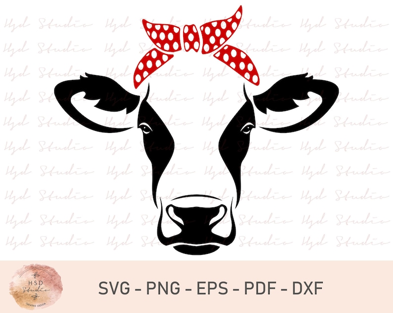 Cow Head Bandana Svg Cow Svg Cow Bandana Svg Farm Svg | Etsy