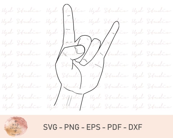 Rock on Hand SVG Rock Hand Symbol PNG Clipart Rock SVG Hand - Etsy