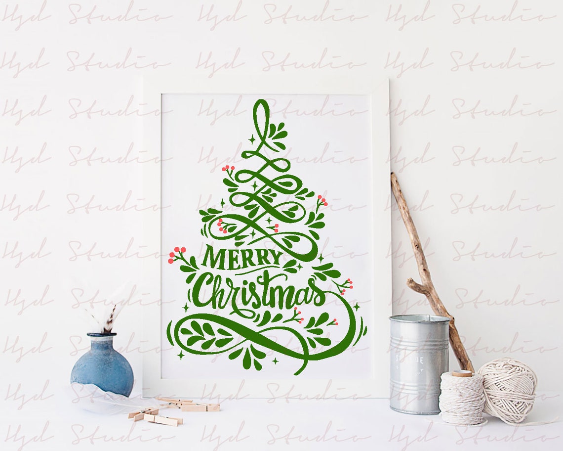 Merry Christmas Svg Merry Christmas Svg File Christmas Tree Clipart ...
