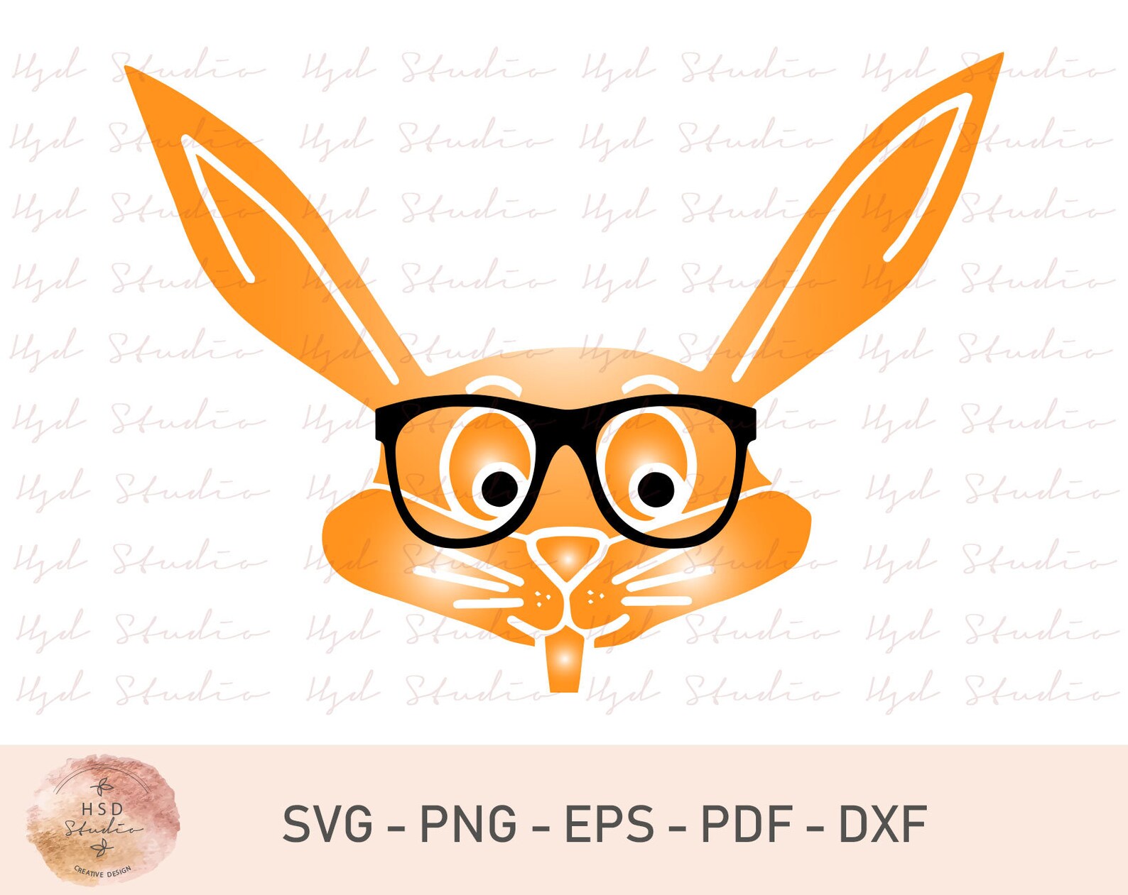 Rabbit SVG Bunny With Glasses SVG Rabbit Cut File Easter - Etsy