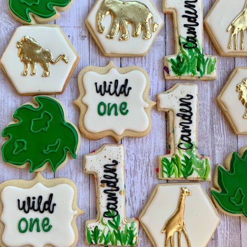 Safari Themed Cookies Wild One Cookie Jungle Animal Cookies - Etsy