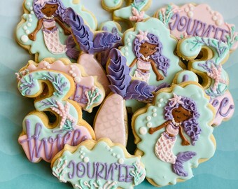Mermaid Royal Icing Cookies 1 Dozen - Etsy