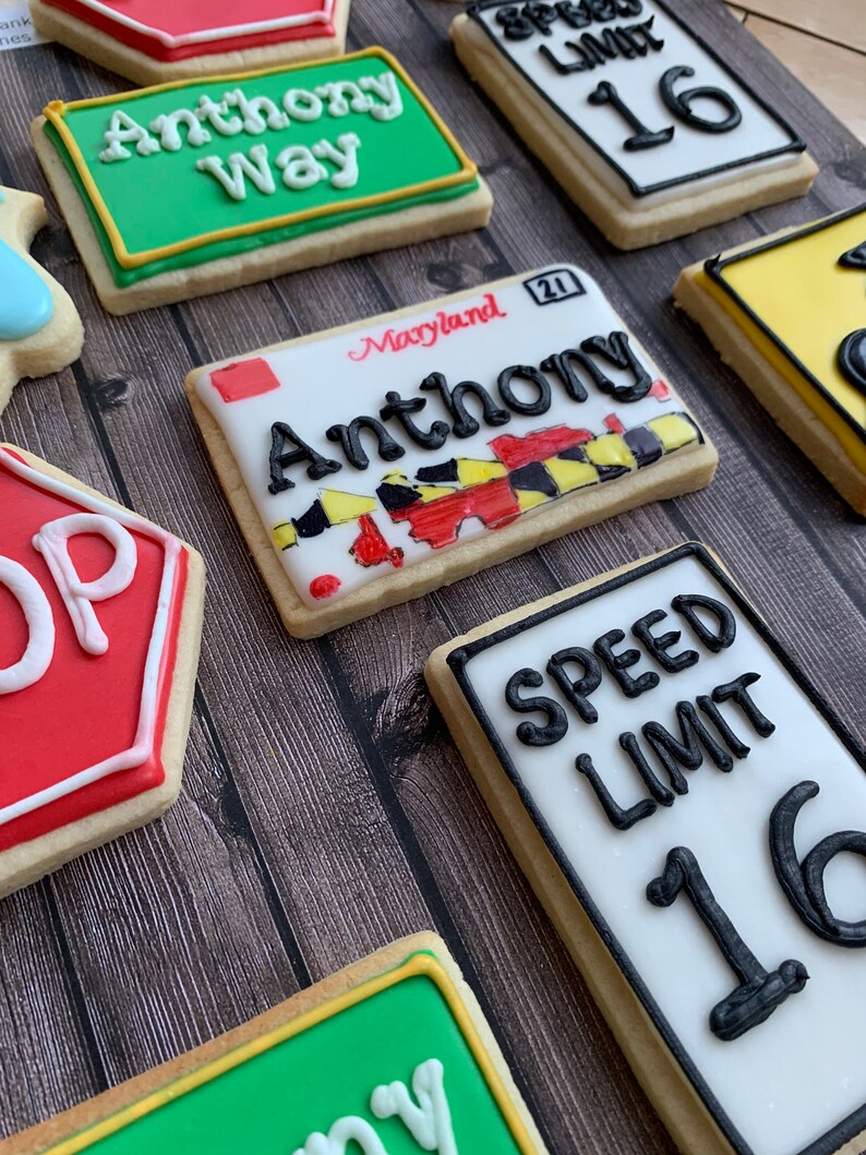 Sweet 16 Driving Theme Birthday Cookies - Etsy
