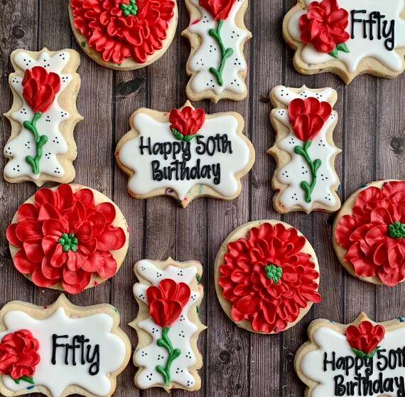 Poppy Birthday Cookies | Etsy