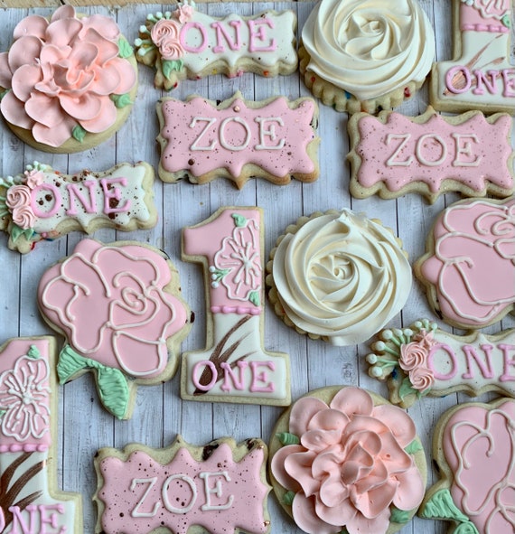 Floral First Birthday Cookies | Etsy
