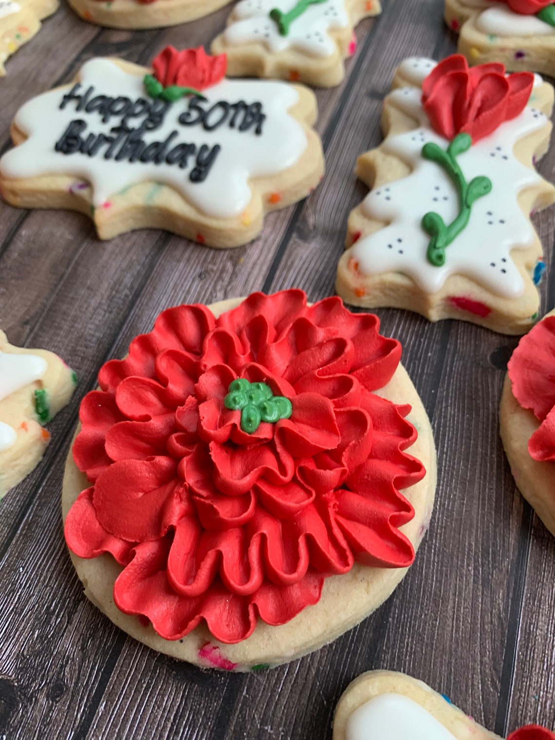 Poppy Birthday Cookies | Etsy