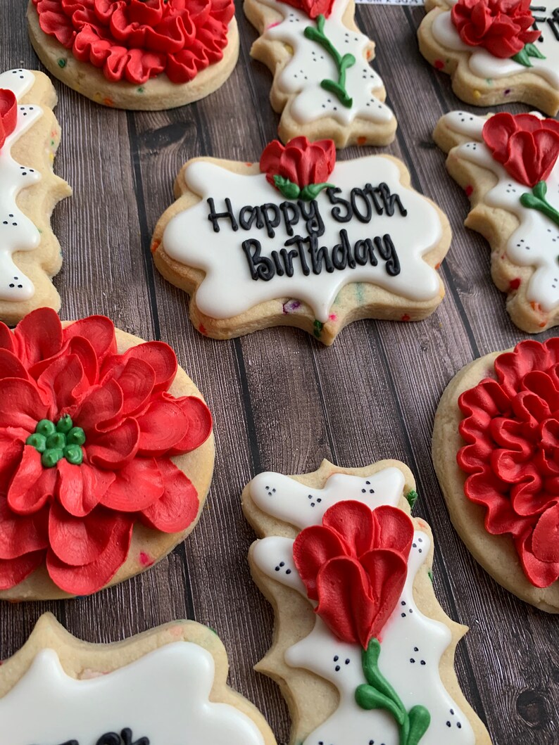 Poppy Birthday Cookies | Etsy