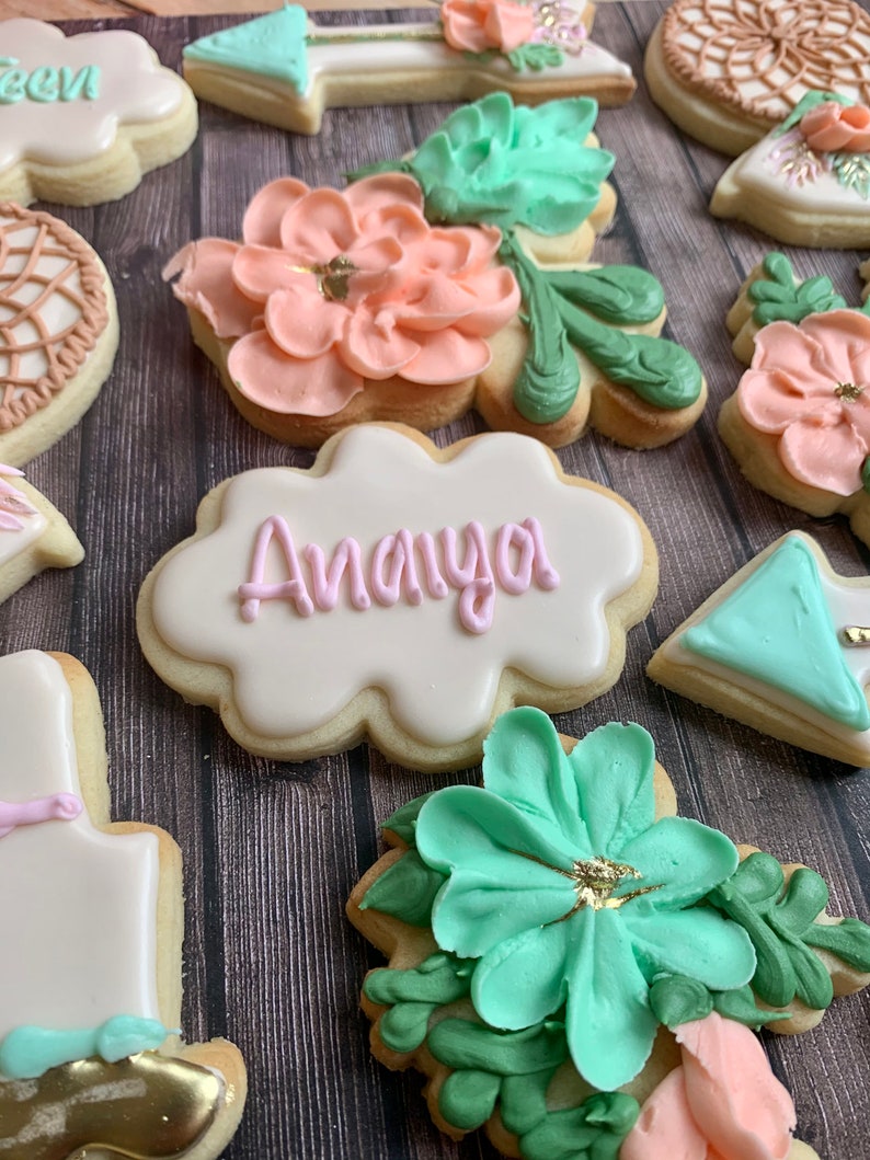 Boho Chic Birthday Cookies - Etsy