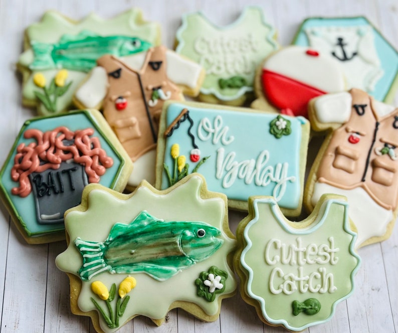 Fishing Baby Shower Cookies - Etsy