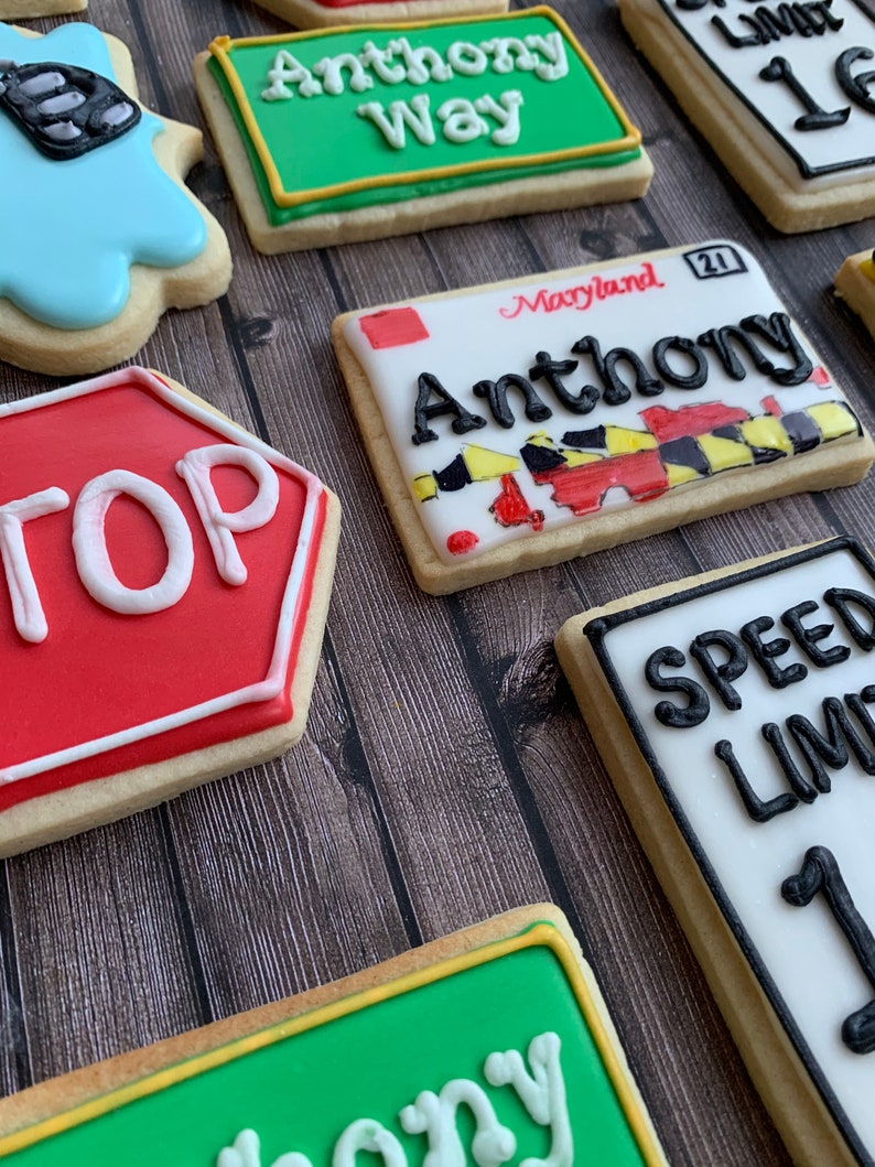 Sweet 16 Driving Theme Birthday Cookies - Etsy