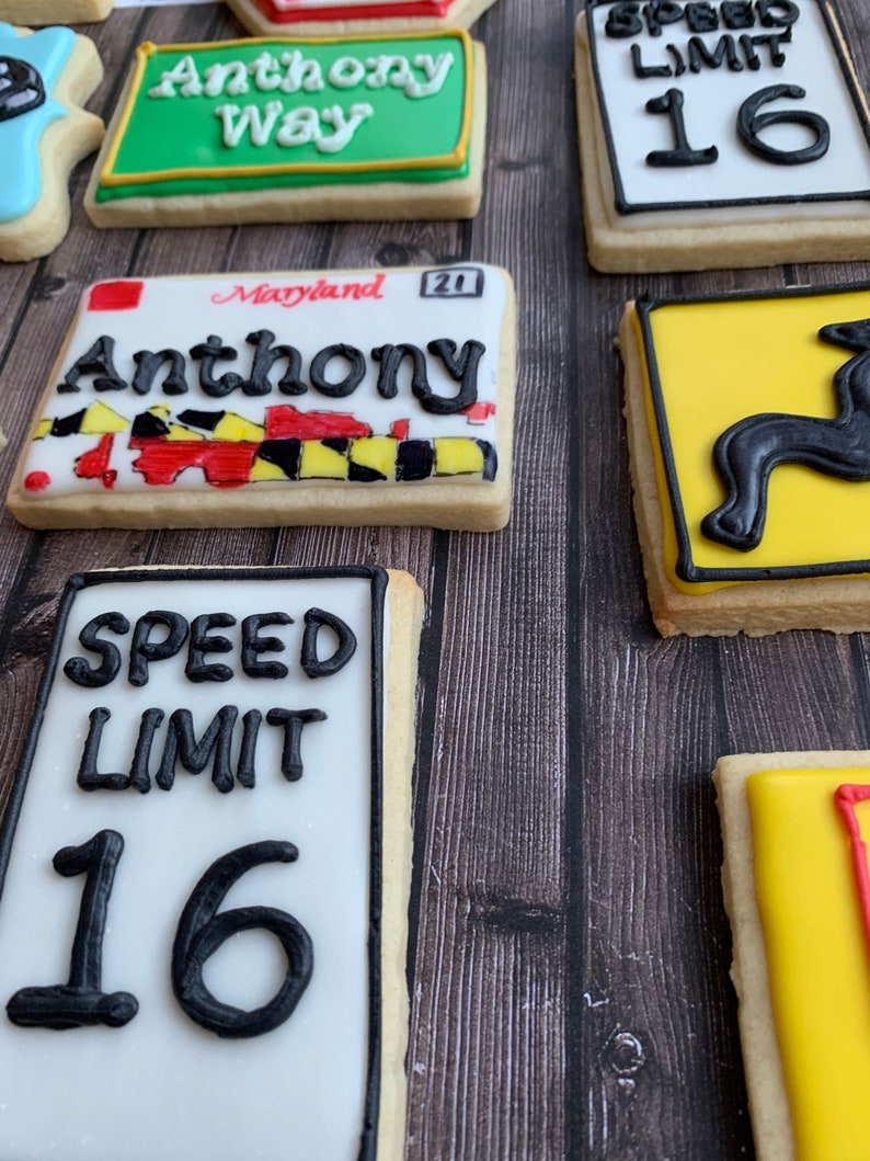 Sweet 16 Driving Theme Birthday Cookies - Etsy