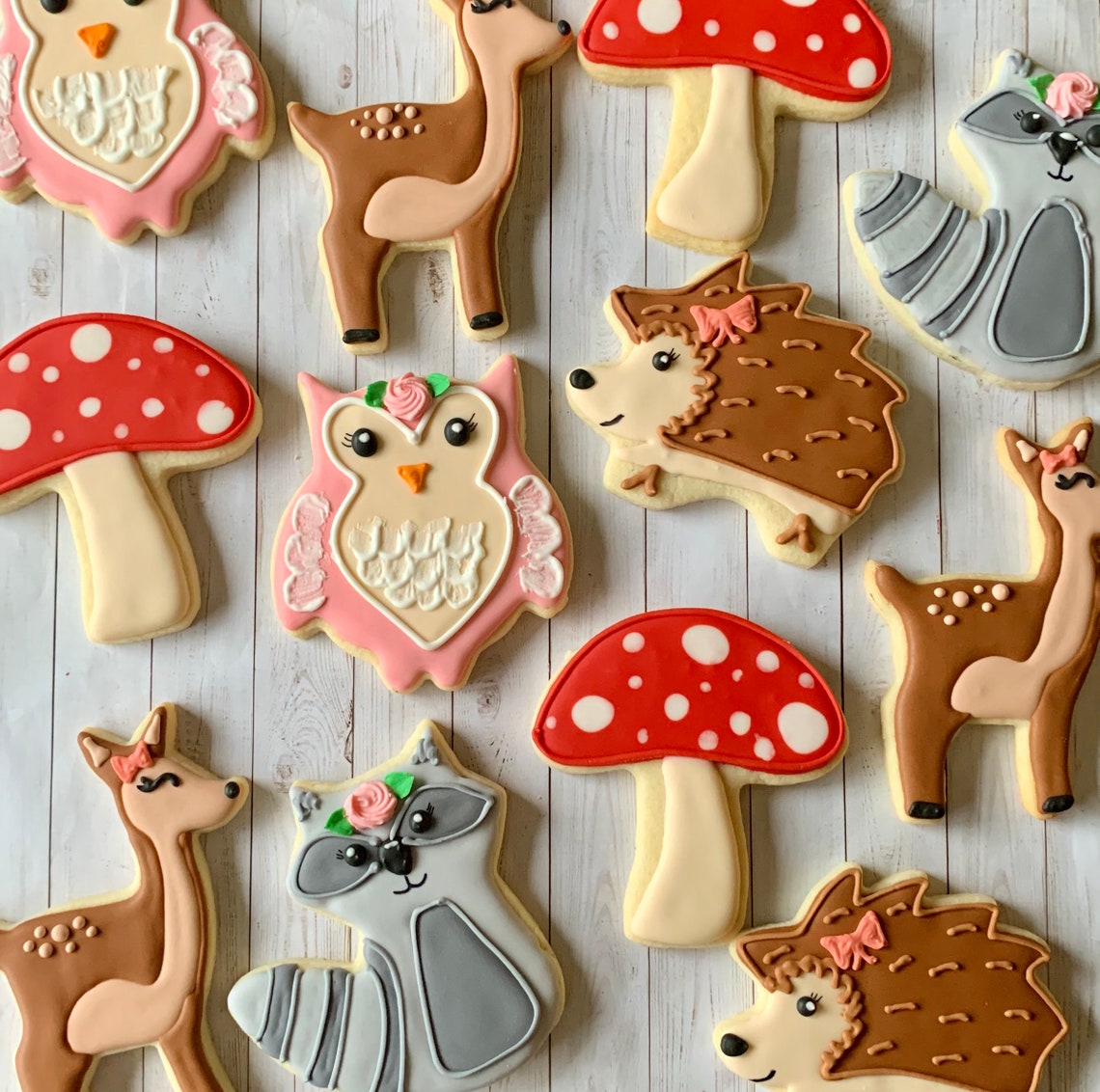 Woodland Animal Royal Icing Cookies | Etsy