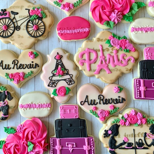 Paris Eiffel Tower Theme Party Package. Paris Theme Cookies. - Etsy