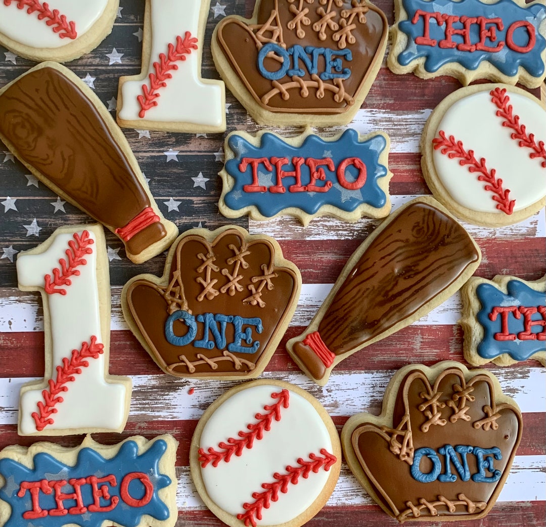 Baseball Birthday Royal Icing Cookies - Etsy