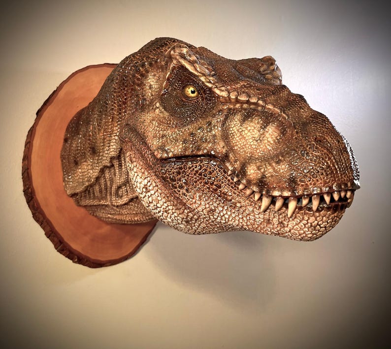 T-rex Tyrannosaurus Bust Sculpture Hanging Wall Mount - Etsy