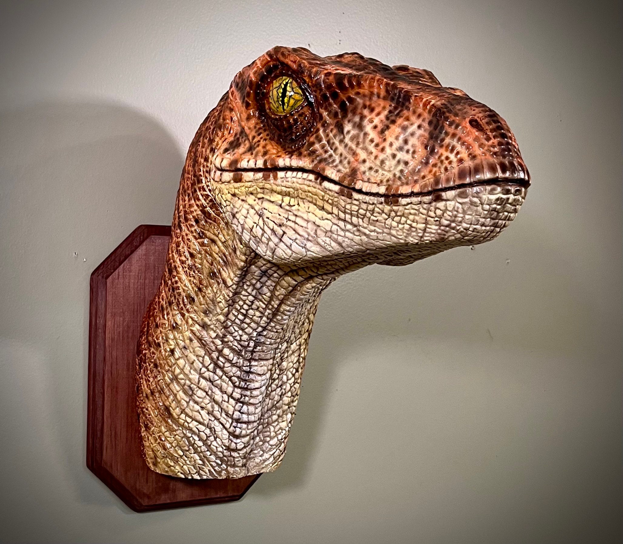 Velociraptor Bust Hanging Wall Mount - Etsy