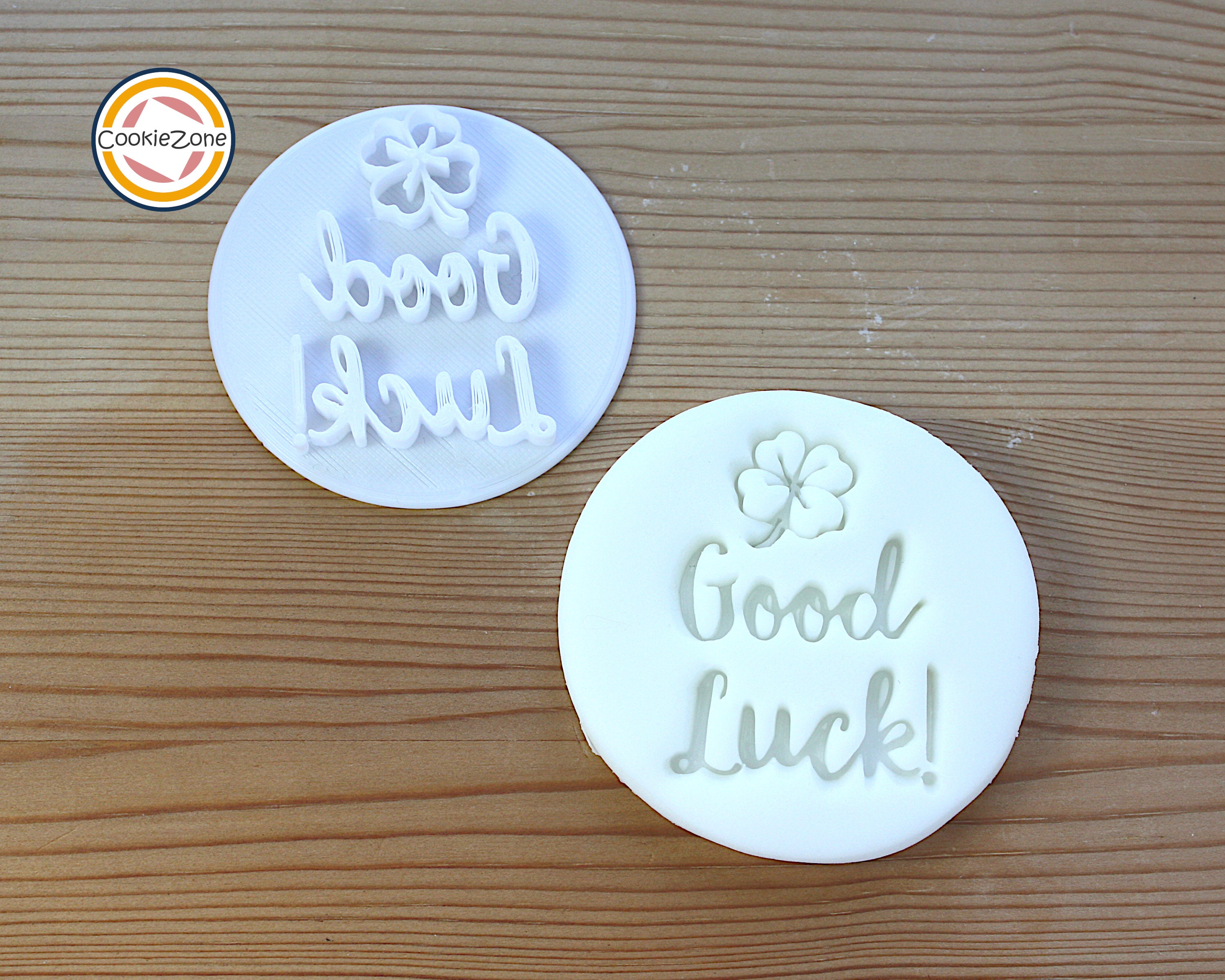 Good Luck style 2 with clover Embosser Fondant Stamp/Cookie | Etsy