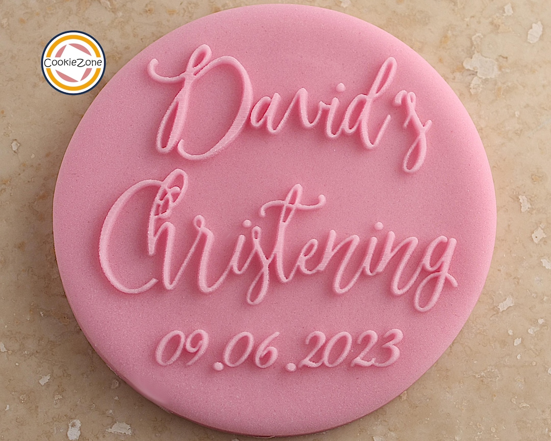 Custom Christening Names (style 3) Debosser/embosser/baptism/fondant ...