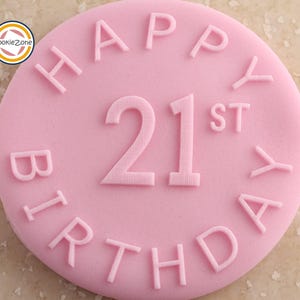 Happy 21st Birthday Debosser/embosser/birthday Fondant Stamp - Etsy