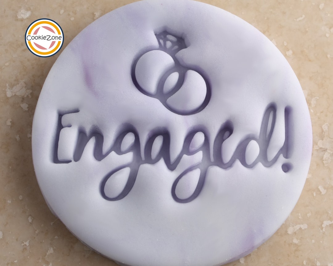 Engaged With Ring Embosser Fondant Stamp/cookie Cutter Set - Etsy