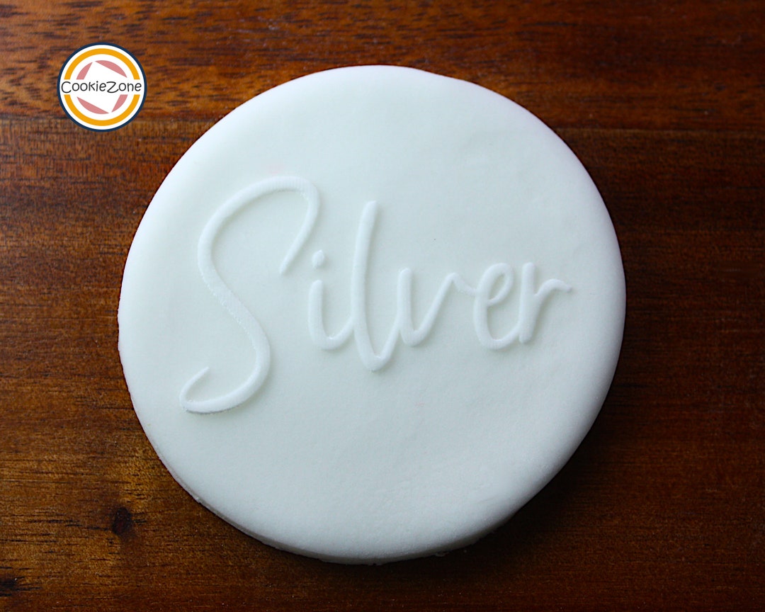 Silver 25th Anniversary Debosser/embosser Fondant Stamp/cookie Cutter ...