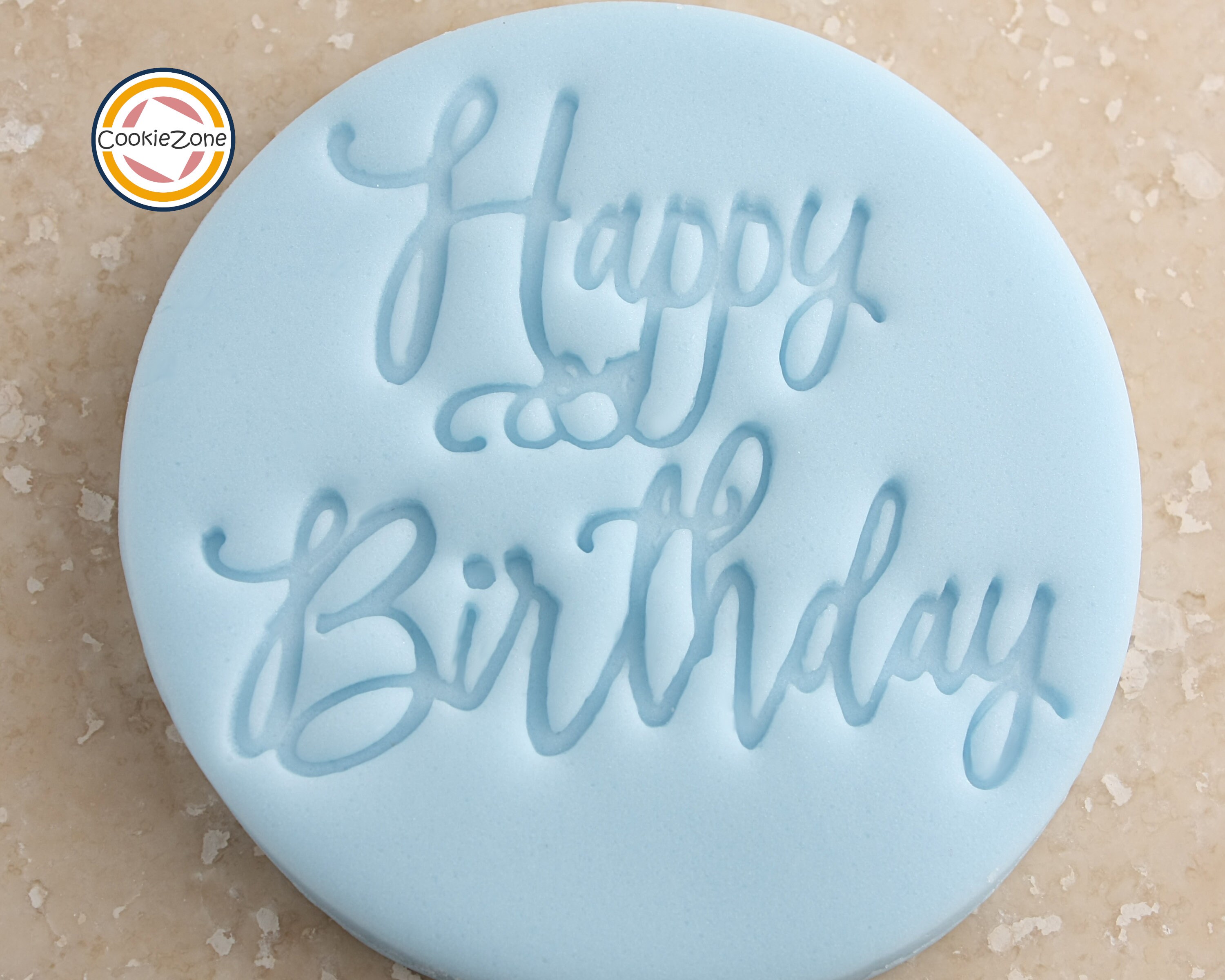 Happy Birthday Fancy Font style 10 Embosser Fondant Stamp | Etsy