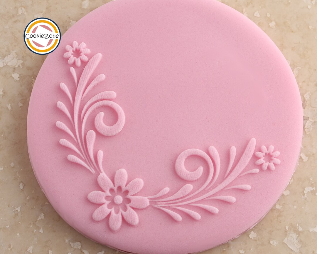 Flower Border (style 1) Debosser/embosser Stamp/floral/fondant/icing - Etsy