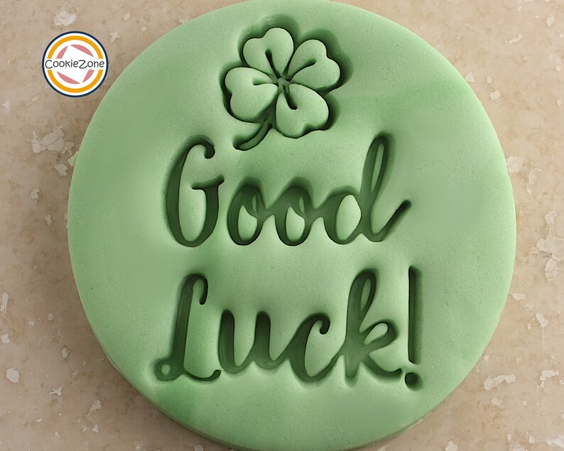 Good Luck style 2 With Clover Embosser Fondant Stamp/cookie - Etsy UK