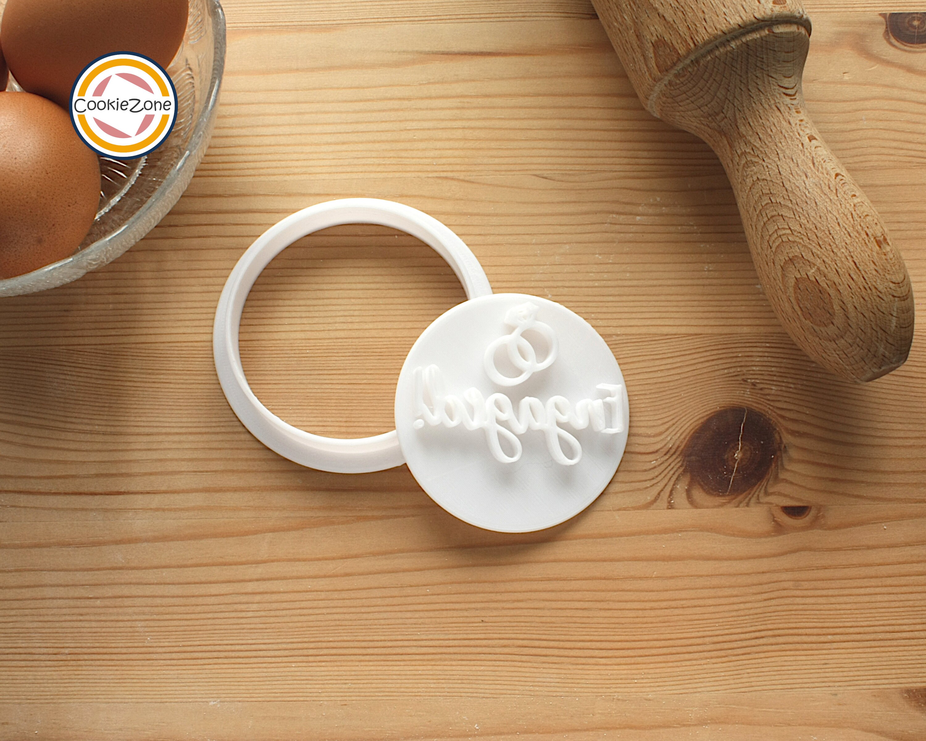 Engaged With Ring Embosser Fondant Stamp/cookie Cutter Set - Etsy