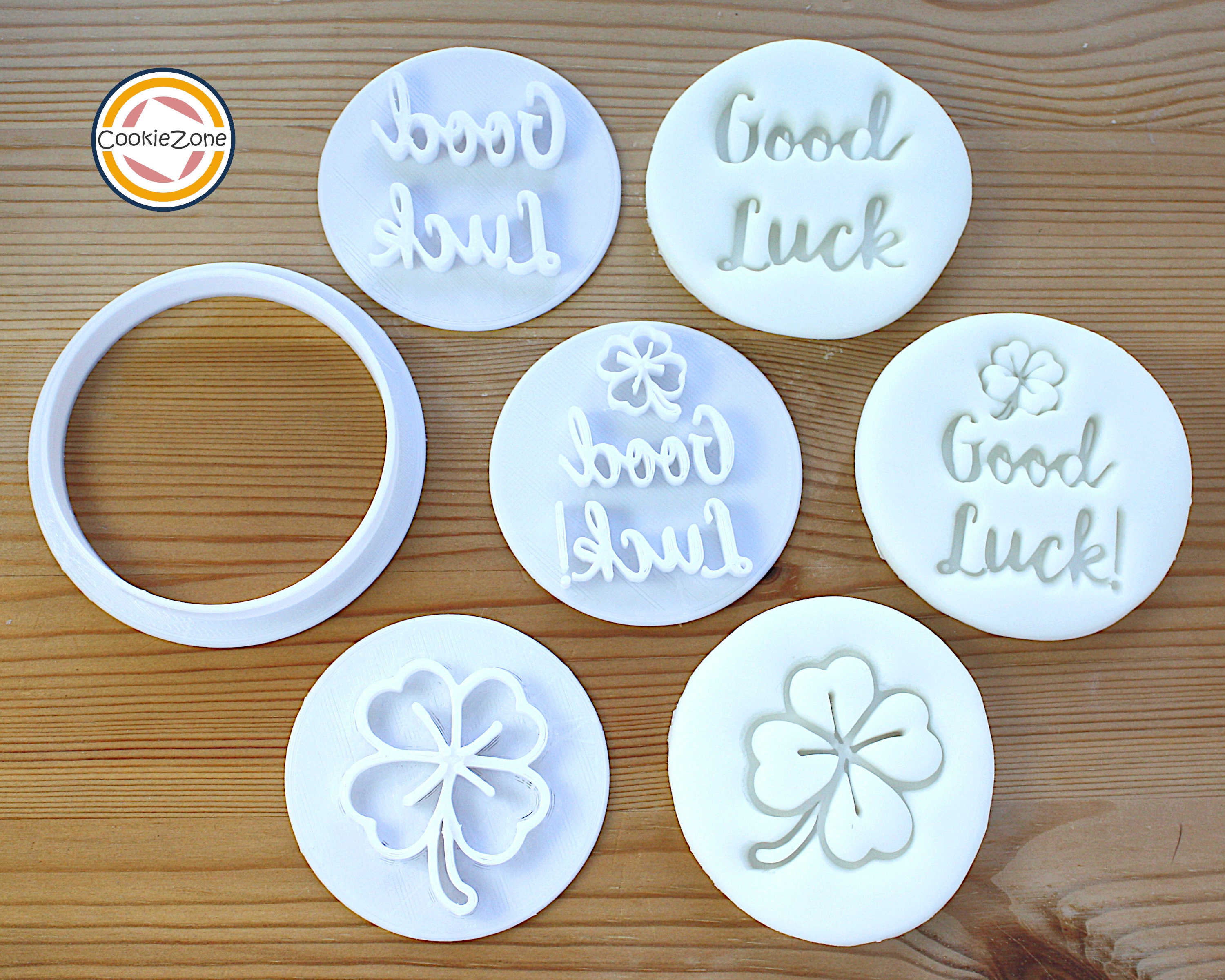 Good Luck style 2 With Clover Embosser Fondant Stamp/cookie | Etsy UK