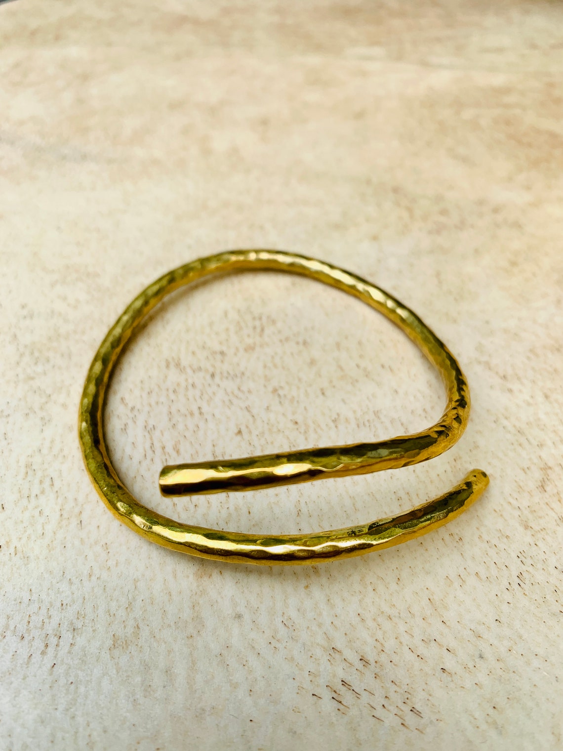 Simply Stunning Natural Brass Hoop Bracelet One of a Kind - Etsy