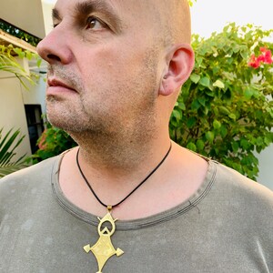 Large Natural Tuareg Compass Cross in Natural Brass, Tribal, Sahara ...