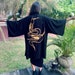 Lunar Serpent Golden Snake on Black Kimono Handpainted Batik Jacket ...
