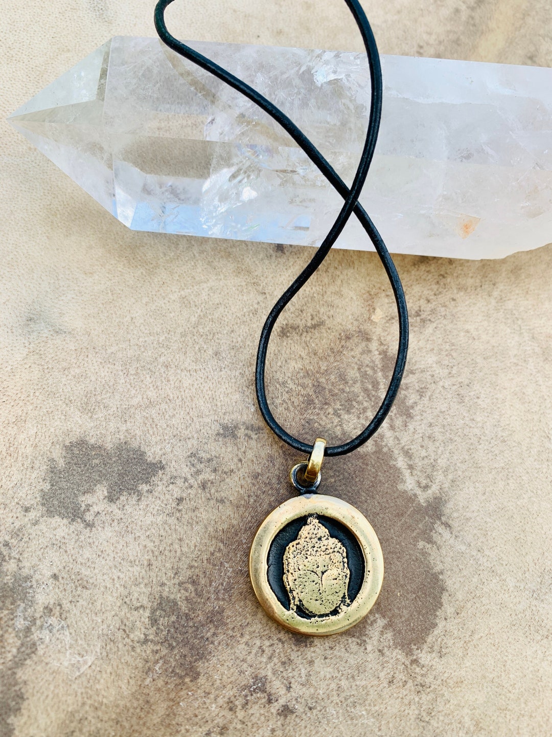 Vintage Balinese Buddha Pendant: Handmade Lucky Coin, Om Symbol - Etsy