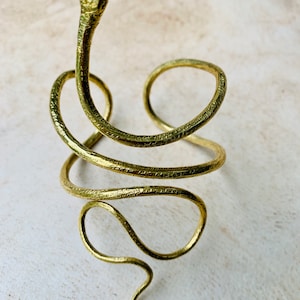 Large Natural Brass Serpent Cuff, Forearm or Upper Arm Cuff, Priestess ...