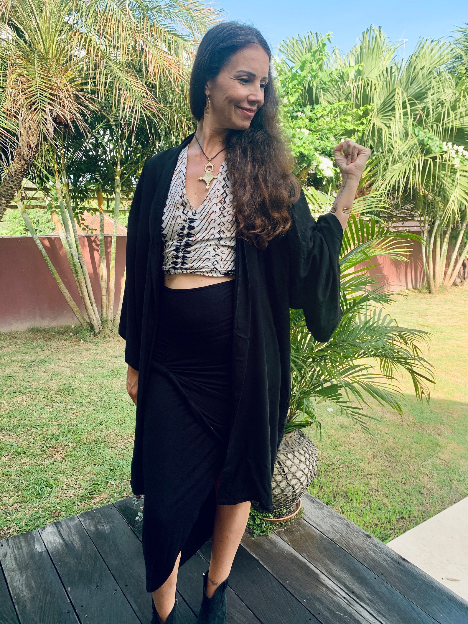 Handpainted Lunar Serpent Kimono Jacket: Golden Snake Batik Art - Etsy