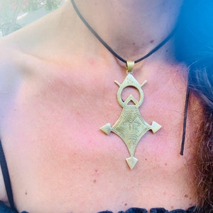 Large Natural Tuareg Compass Cross in Natural Brass, Tribal, Sahara ...