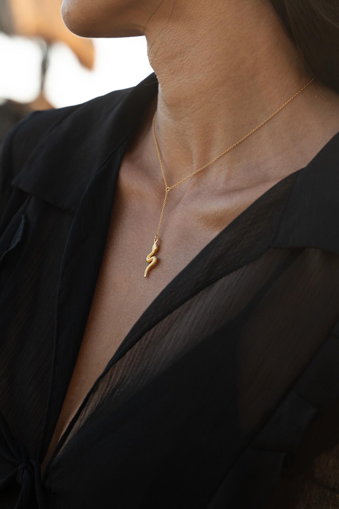 22k Gold Plated Serpent Necklace: Sacred Feminine Adornment - Etsy