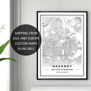HACKNEY MAP PRINT High Res Map Map of Hackney Hackney City - Etsy
