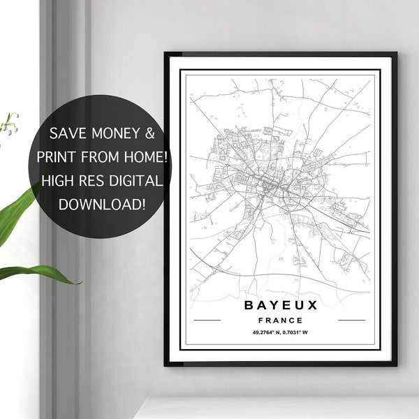 Bayeux map print - Etsy México