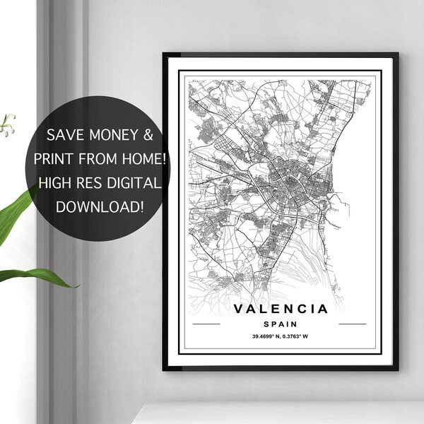 Printable Map of Spain - Etsy