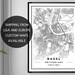 BASEL MAP PRINT, High Res Map, Map of Basel, Basel City Map, Basel ...