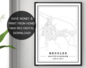 Beccles City Map - Etsy