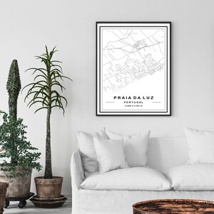 PRAIA DA LUZ Map Print, High Res Download, Map of Luz, Digital Map, Luz ...