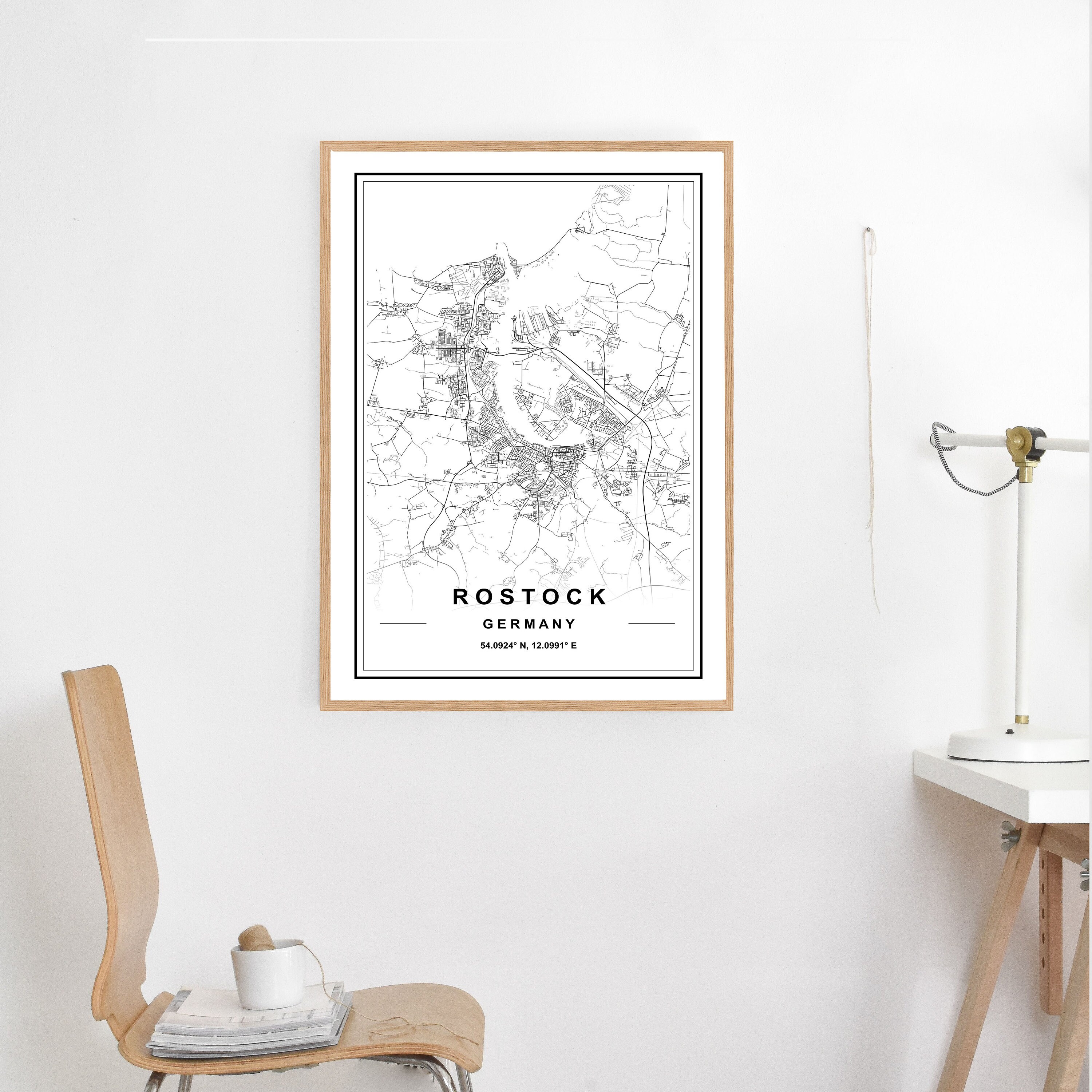 ROSTOCK MAP PRINT Map of Rostock Rostock City Map Rostock - Etsy