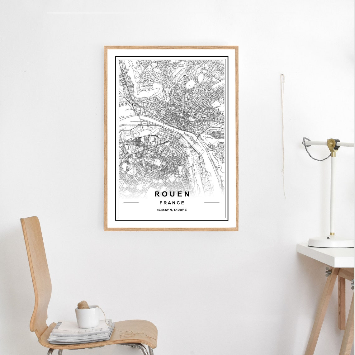 ROUEN MAP PRINT High Res Map Map of Rouen Rouen Map Rouen | Etsy