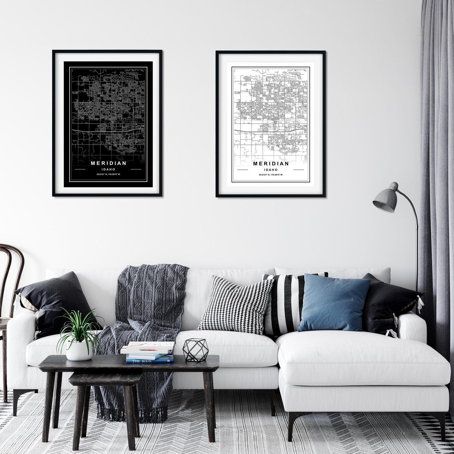 MERIDIAN MAP PRINT, High Res Map, Map of Meridian, Meridian Map Poster ...