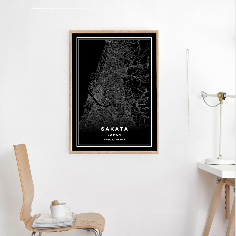 SAKATA MAP PRINT High Res Map Map of Sakata Sakata City - Etsy